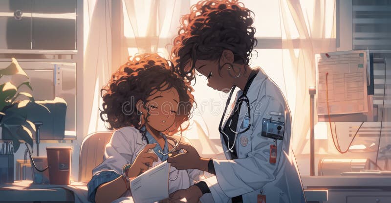 Doctor at Work in a Hospital - Generative AI Stock Illustration ...