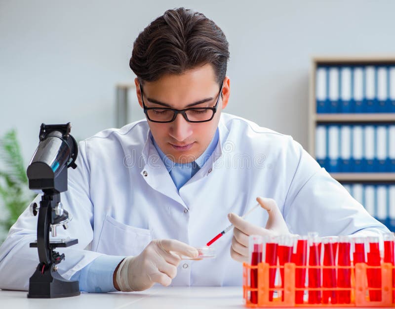 Doctor Working with Blood Samples Stock Image - Image of investigation ...