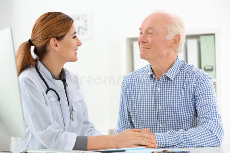 Doctor Working with Elderly Patient Stock Image - Image of exam, female ...