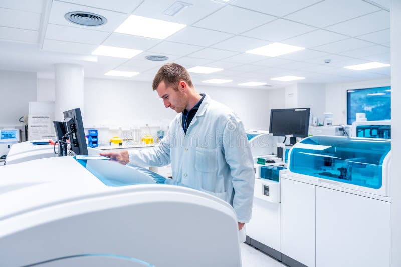 Doctor Working in a Modern Research Laboratory Stock Image - Image of ...