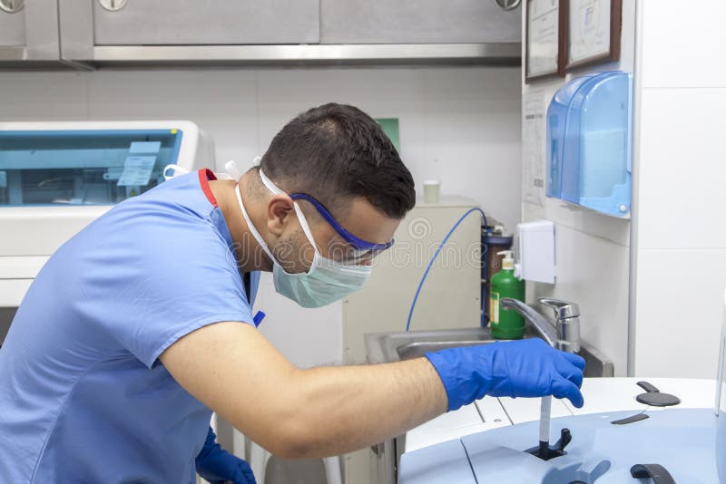 Doctor Working on Test Tubes Stock Image - Image of information ...