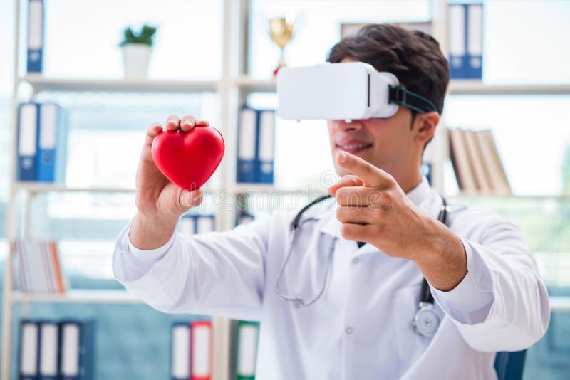 The Doctor Working with Virtual Vr Reality Glasses Stock Photo - Image ...