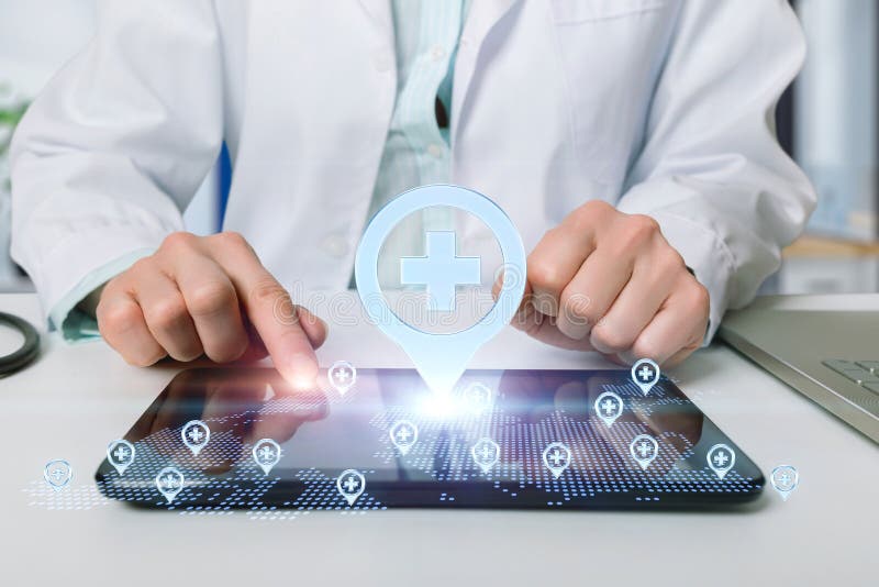 The Doctor on the World Map Indicates the Location Stock Image - Image ...