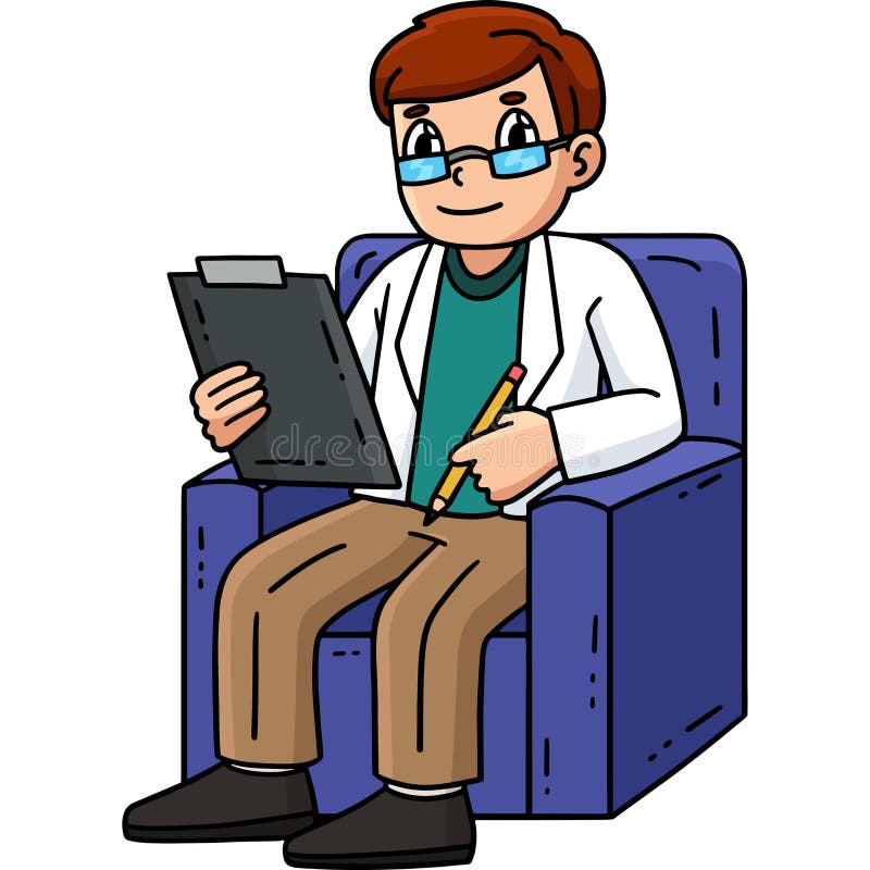 Doctor Writing Down Notes Cartoon Colored Clipart Stock Vector ...