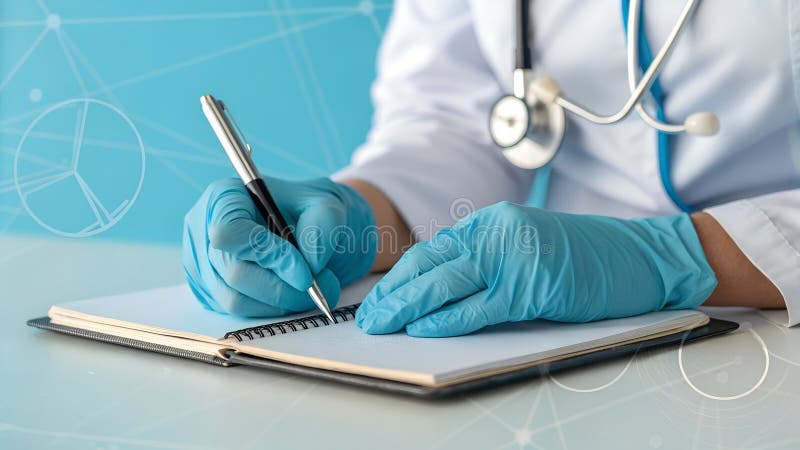 Doctor Writing on Medical Chart. Doctor Filling Out a Medical Chart ...