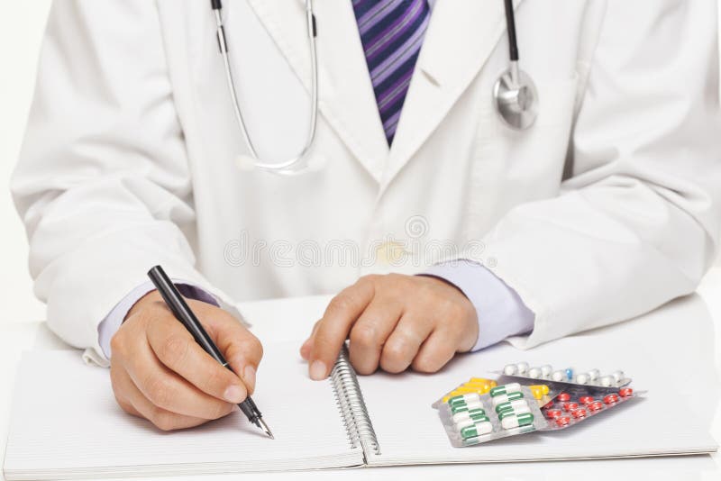 Doctor Writing Medical Prescription Stock Image - Image of ...