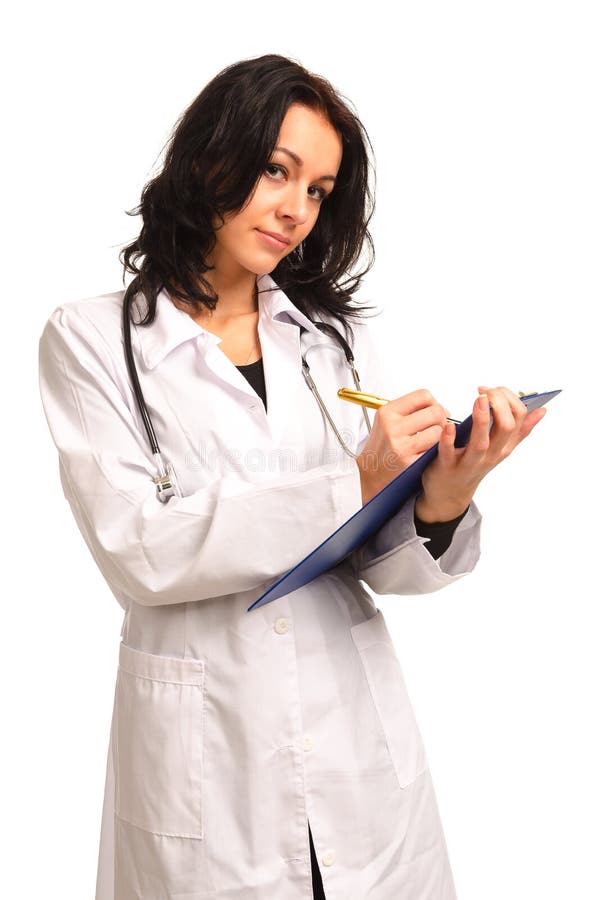 Doctor Writing Notes on Clipboard Stock Image - Image of people, adult ...
