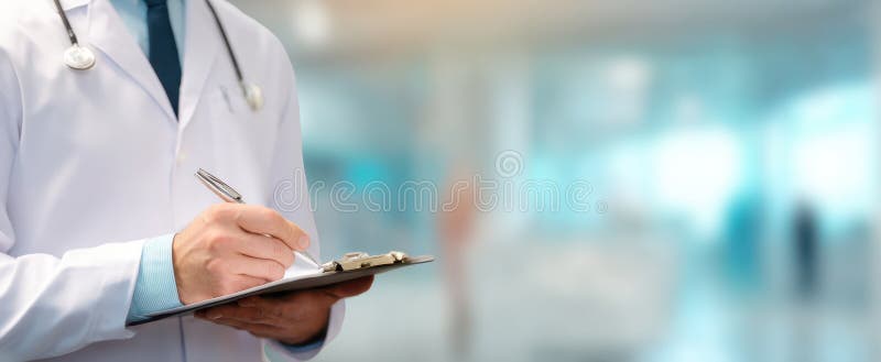 The Doctor Writing Notes in a Modern Healthcare Environment for Patient ...