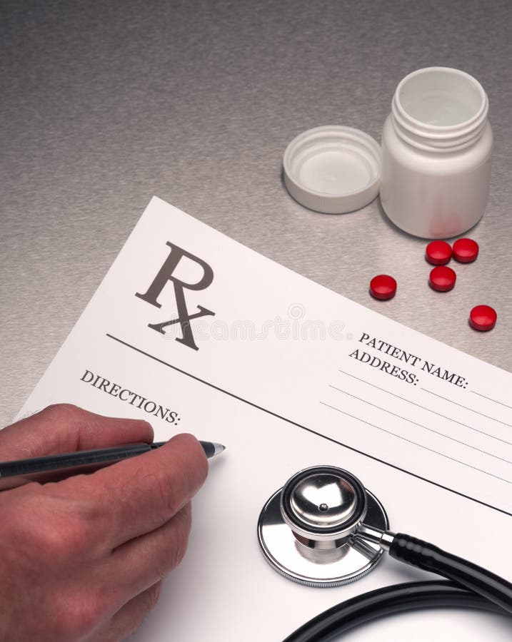 Doctor Writing Out RX Prescription Stock Image - Image of expertise ...