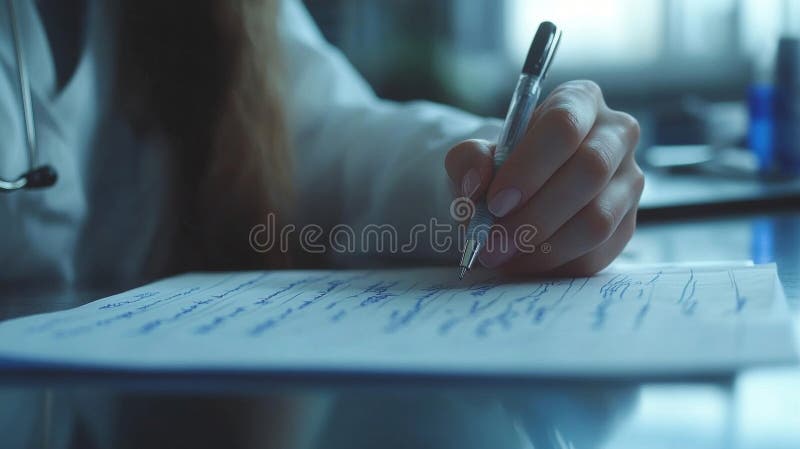 Doctor Writing Patient Notes on a Medical Form Stock Illustration ...