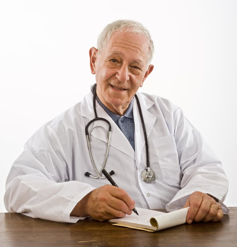 Doctor Writing a Prescription Stock Photo - Image of senior ...