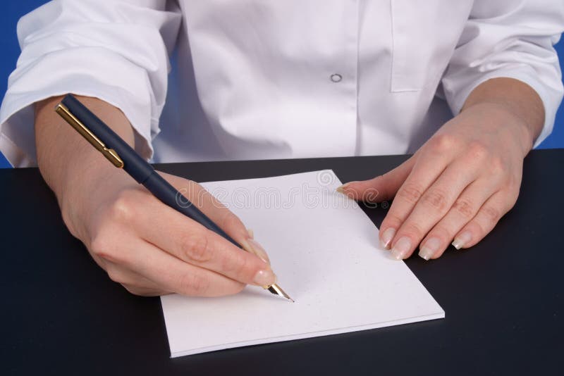 Doctor Writing Prescription. Stock Photo - Image of blue, care: 12181710