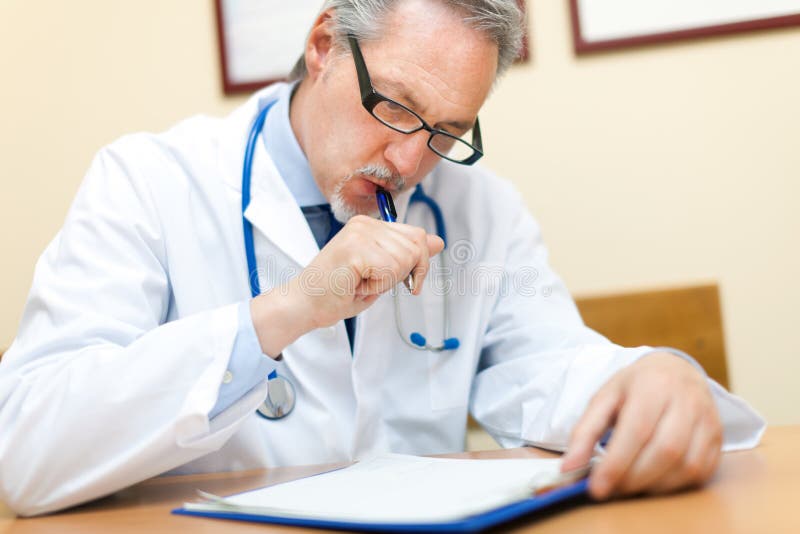 Doctor Writing a Prescription Stock Image - Image of exam, professional ...