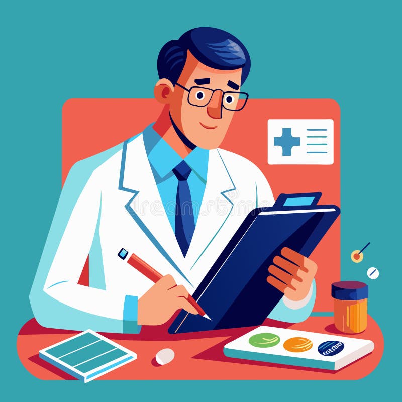 Doctor Writing Prescription Using Android Tablet, Using Stylus Stock ...