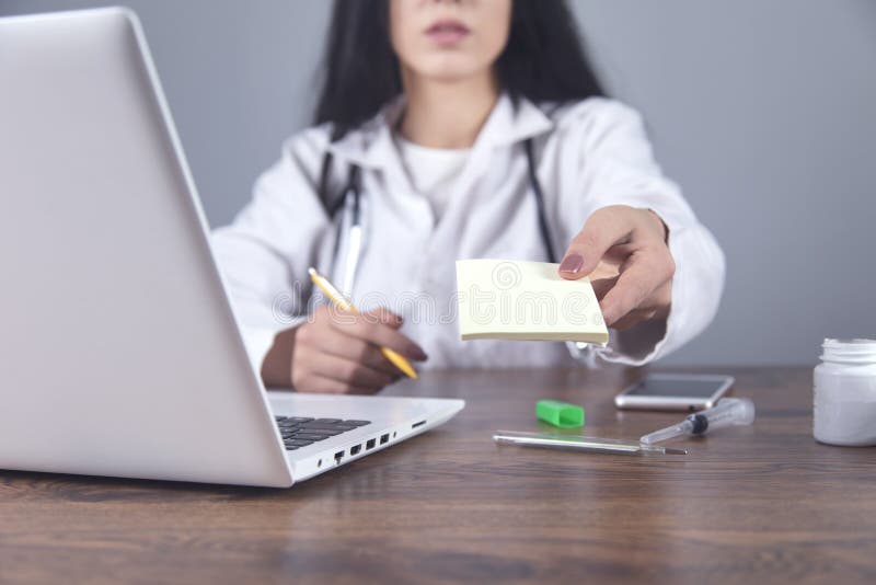 Doctor writing recipe stock photo. Image of white, recipe - 183313178