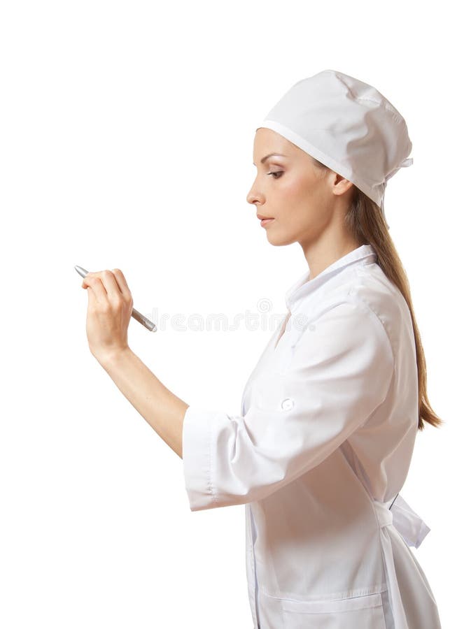 Doctor Writing Something with Marker on Glass Stock Image - Image of ...