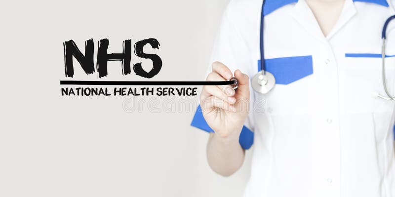Doctor Writing Text NHS with Marker, Medical Concept Stock Photo ...