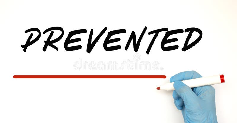 Doctor Writing Text PREVENTED with Red Marker. Medical Concept Stock ...