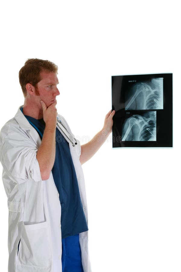 Doctor with Xray Isolated on White Stock Image - Image of clinic ...