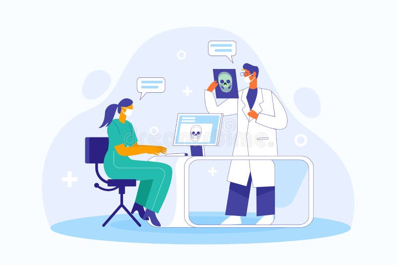 Doctors Analyze Report Illustration Concept Vector Stock Illustration ...