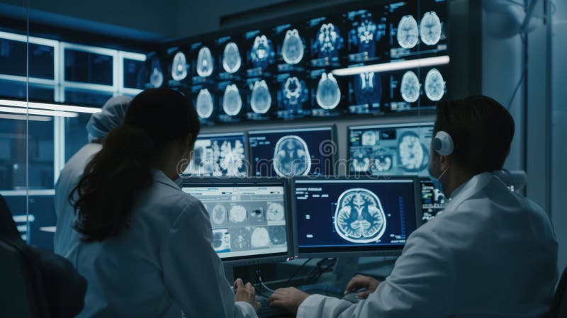 Doctors Analyzing Brain Scans. AI Generated Stock Photo - Image of ...