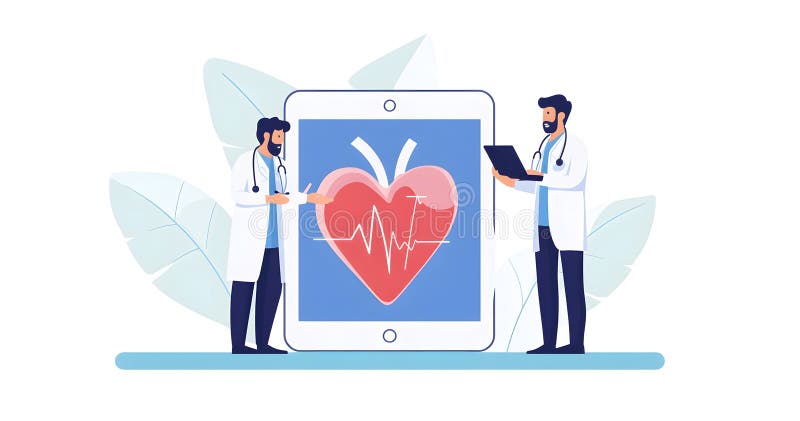 Doctors Analyzing Heart Data on Digital Tablet in Modern Healthcare ...
