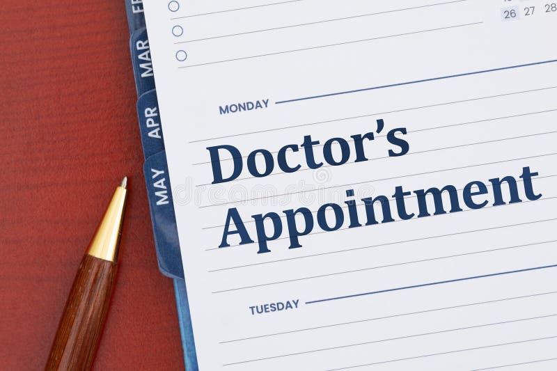 Doctors Appointment on Day Planner on Desk Stock Image - Image of write ...