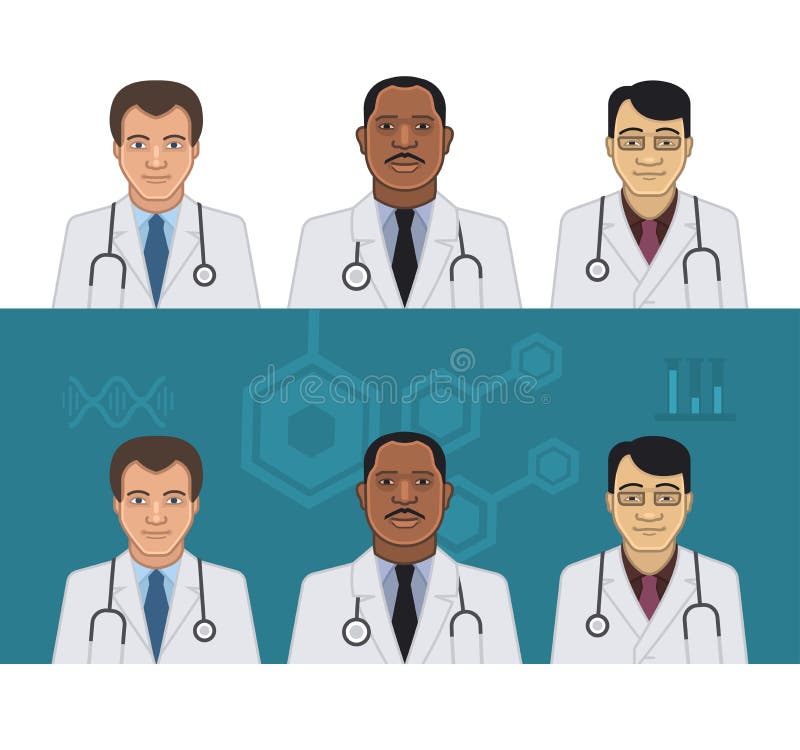 Doctors Avatars stock vector. Illustration of avatar - 41624860