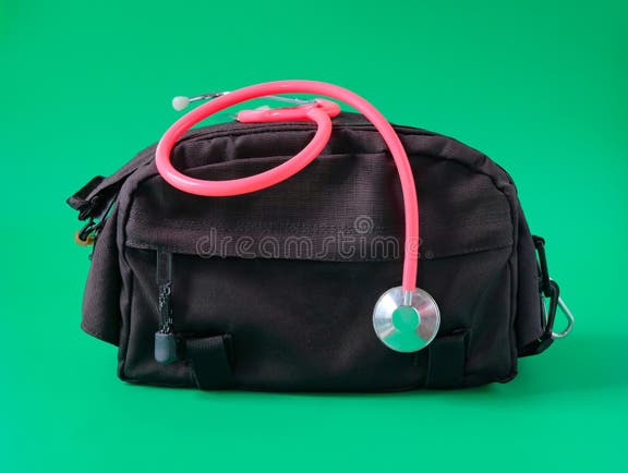 A Doctors Bag with a Stethoscope Looped Around Handle Stock Image ...