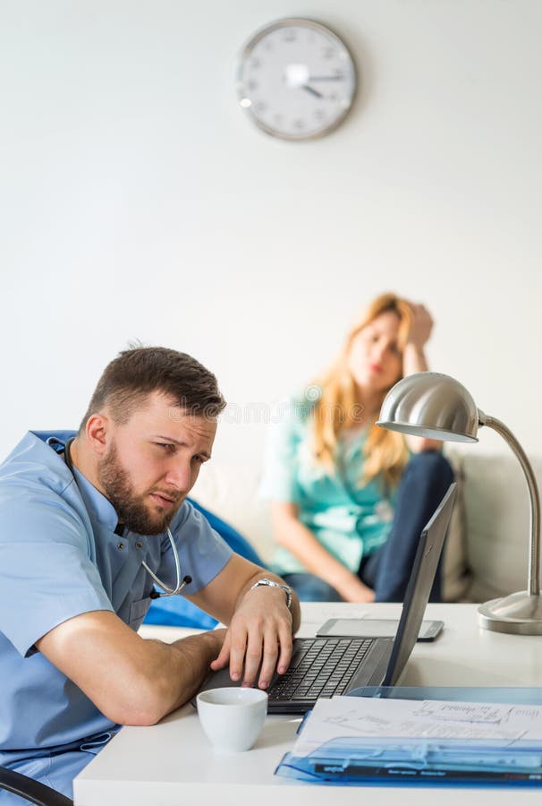 Doctors Call. Patient and Doctor in Discussion Stock Photo - Image of ...