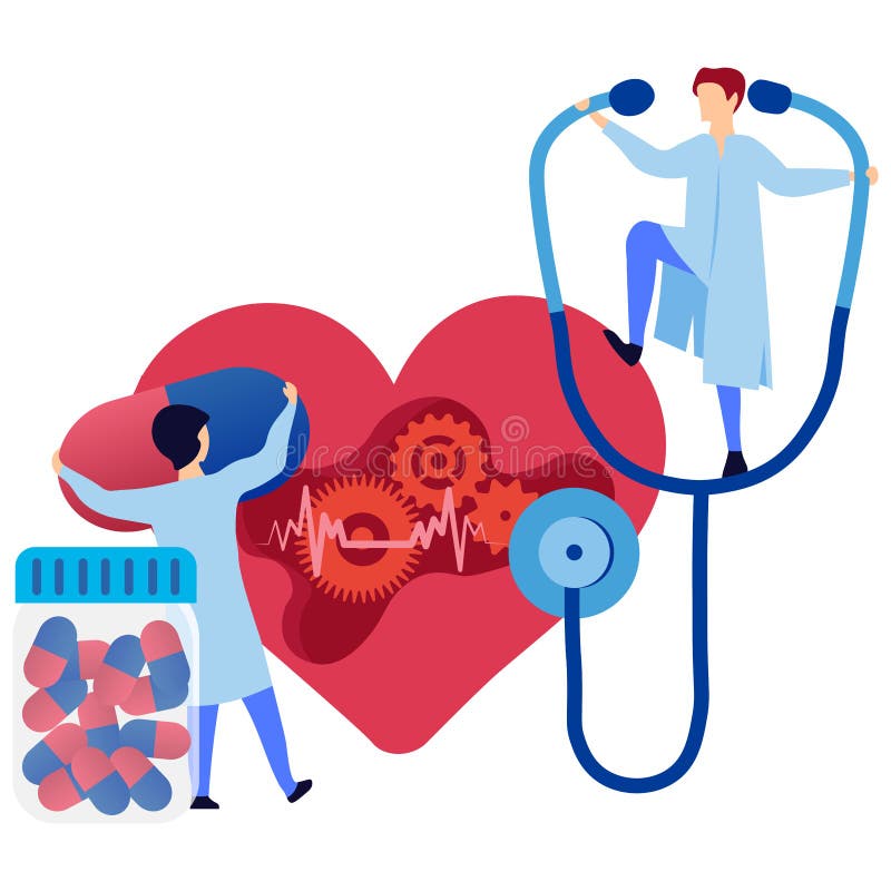 Doctors Care for the Heart. Vector Illustration Stock Illustration ...