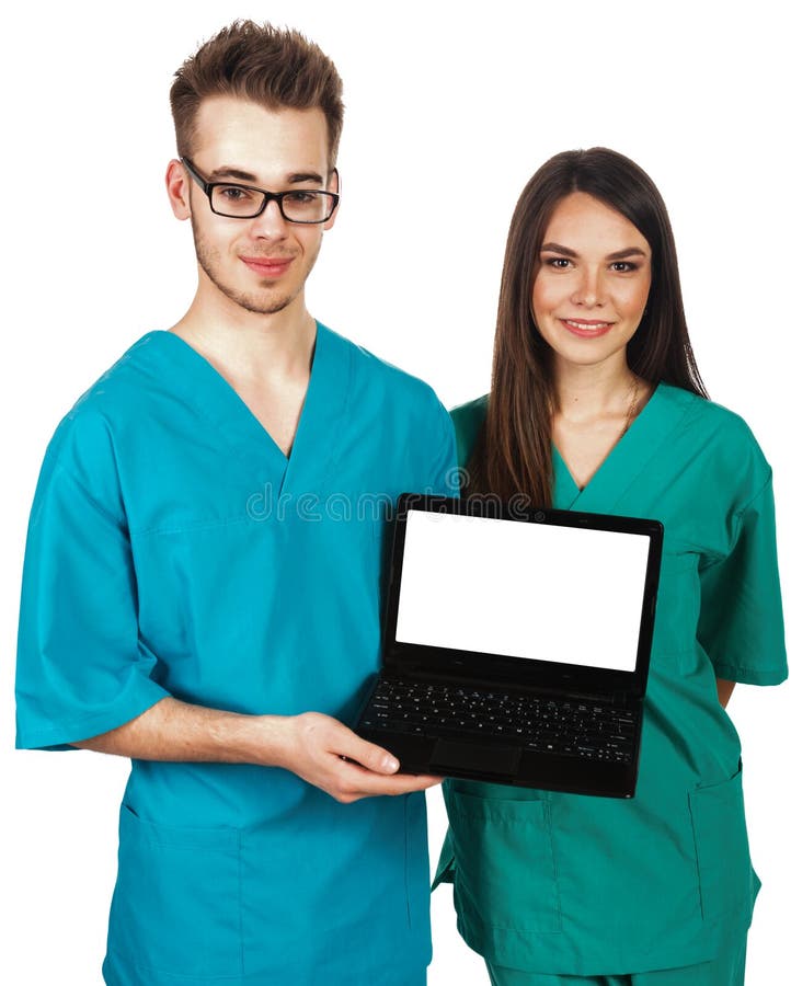Doctors with a computer stock photo. Image of internet - 39642026