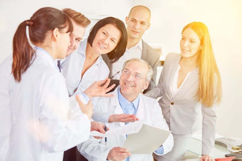 Doctors Group at Clinic with Staff Stock Image - Image of doctor ...