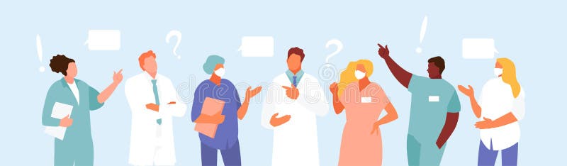 Doctors Group Discussion Meeting Vector Stock Vector - Illustration of ...