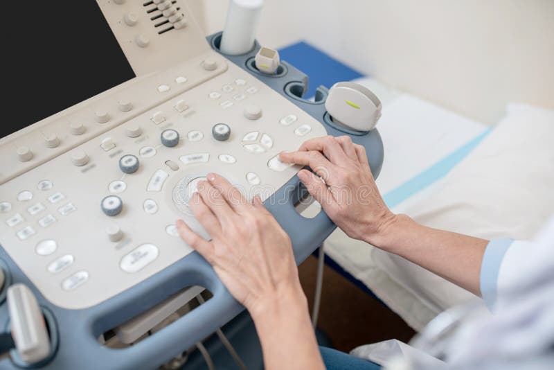 Ultrasound Control Panel and Linear Probe Stock Image - Image of ...