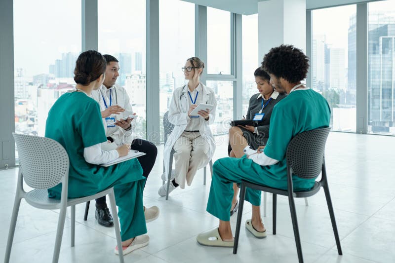 Doctors Having Educational Training in Office Stock Image - Image of ...
