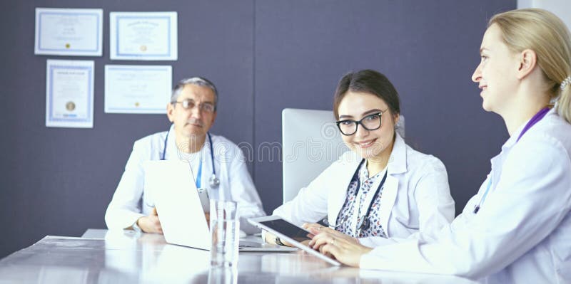 Doctors Having a Medical Discussion in a Meeting Room Stock Image ...
