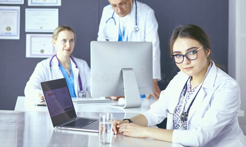 Doctors Having a Medical Discussion in a Meeting Room Stock Image ...