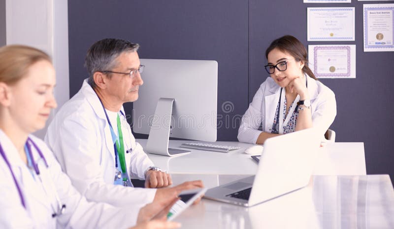 Medical discussion stock photo. Image of reading, professional - 5758008