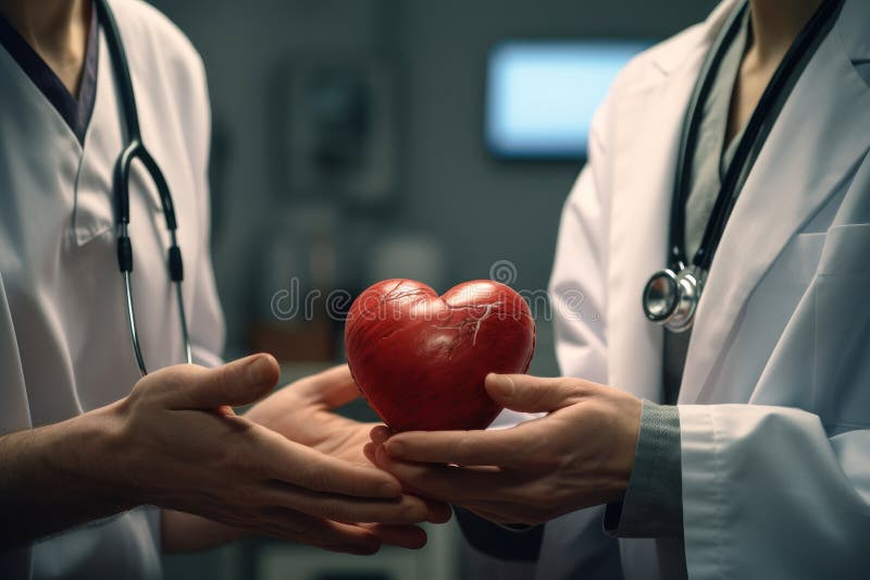 Doctors Holding a Heart Symbol in Hands Generative Ai Stock ...