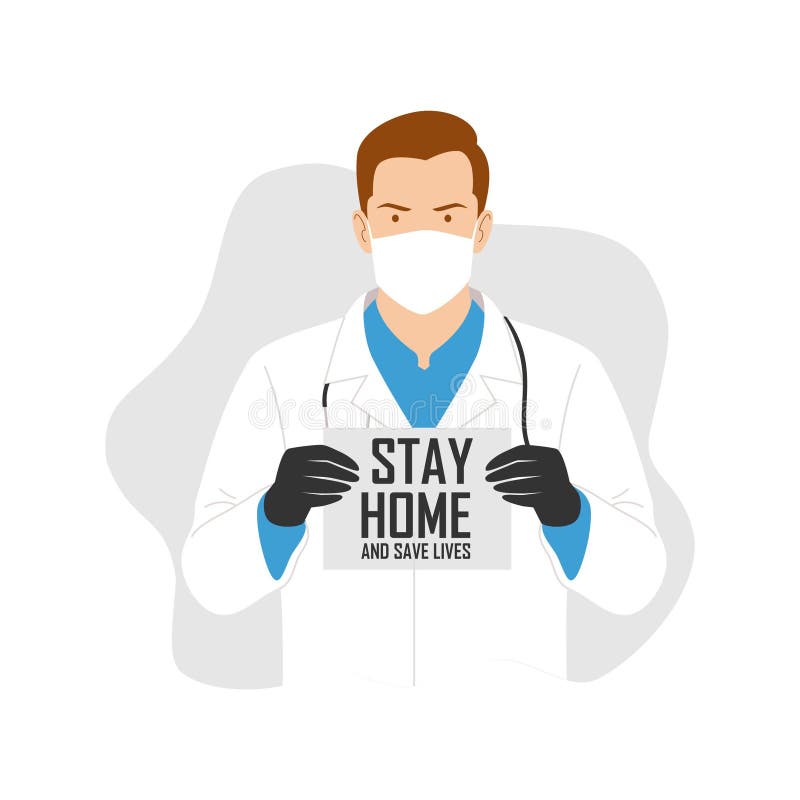 Doctors Holding Poster Requesting People Avoid Coronavirus Stock Vector ...