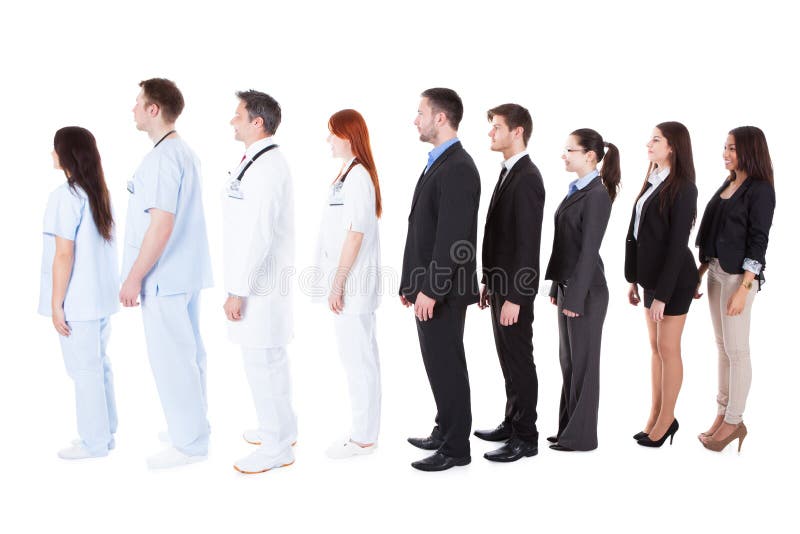 Doctors and Managers Standing in Queue Stock Photo - Image of doctor ...