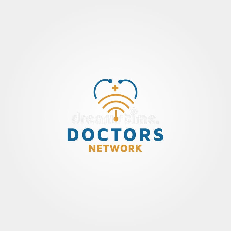Doctors Network Vector Logo Design Template Stock Vector - Illustration ...