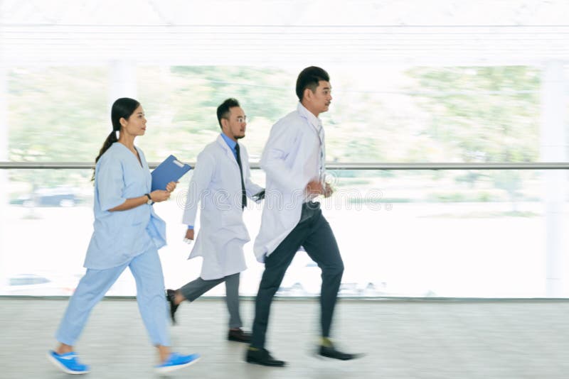 Running doctor and nurse stock image. Image of people - 52276345