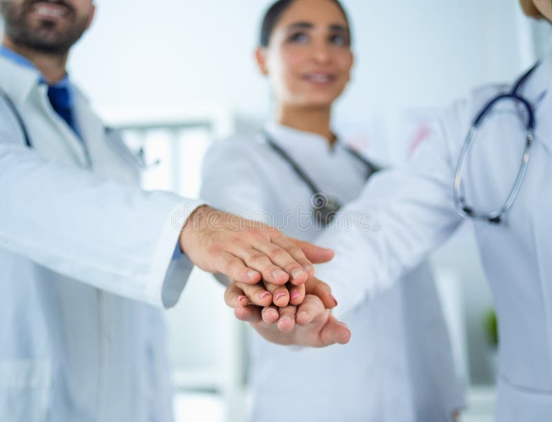 Doctors and Nurses Coordinate Hands. Concept Teamwork in Hospital for ...