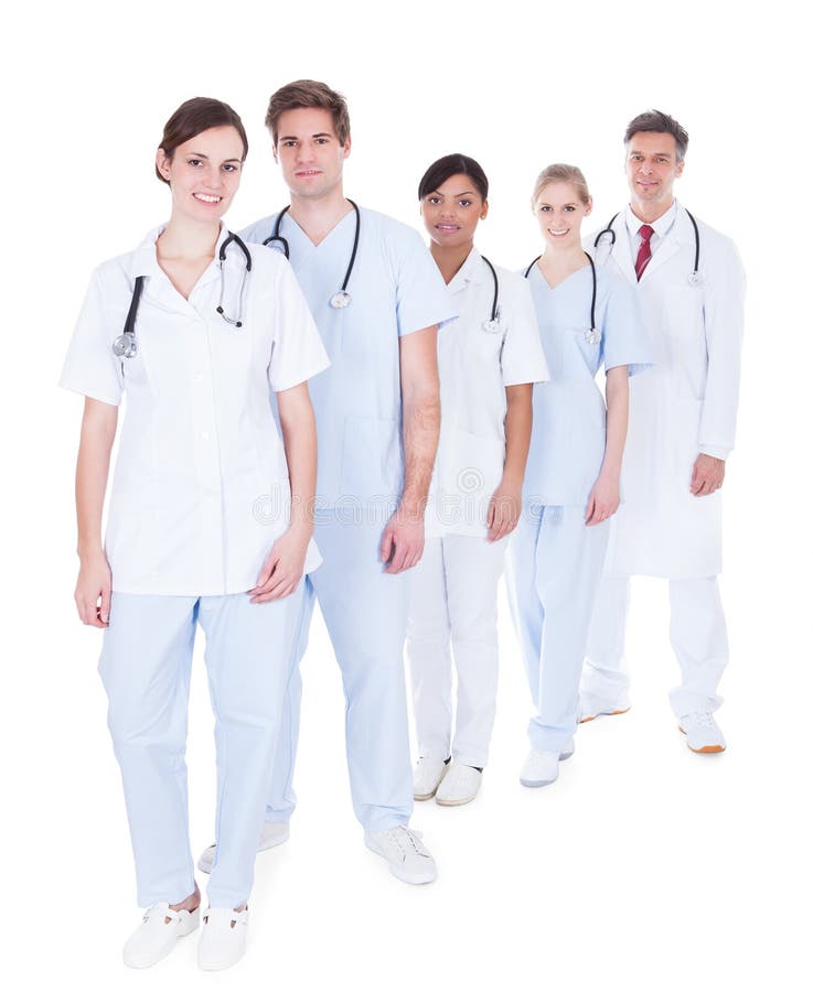 Doctors and Nurses Standing in a Row Stock Photo - Image of doctor ...