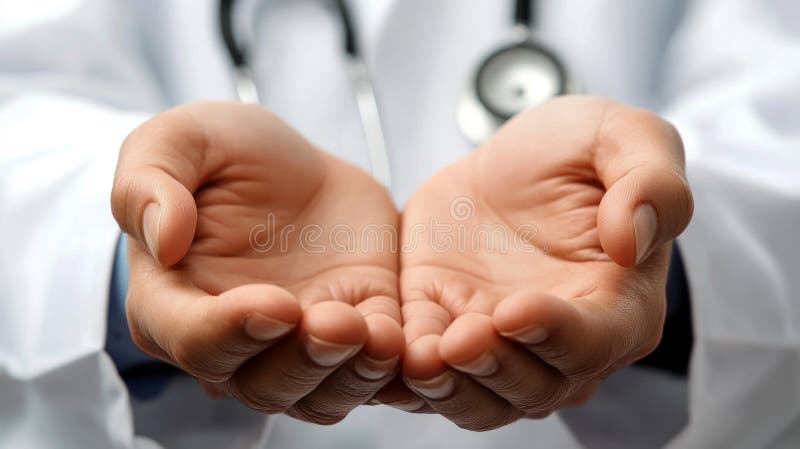 Doctors Open Hands Offering Care and Healing Stock Illustration ...