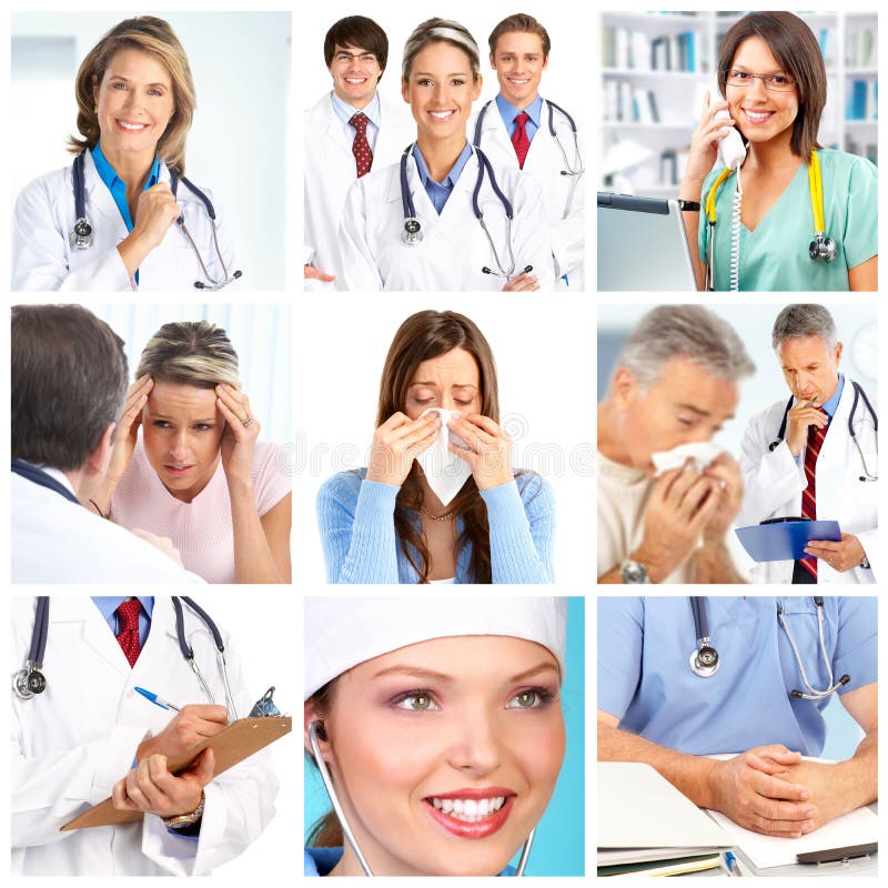 Multipanel of Doctors Attending To Patients Stock Photo - Image of ...