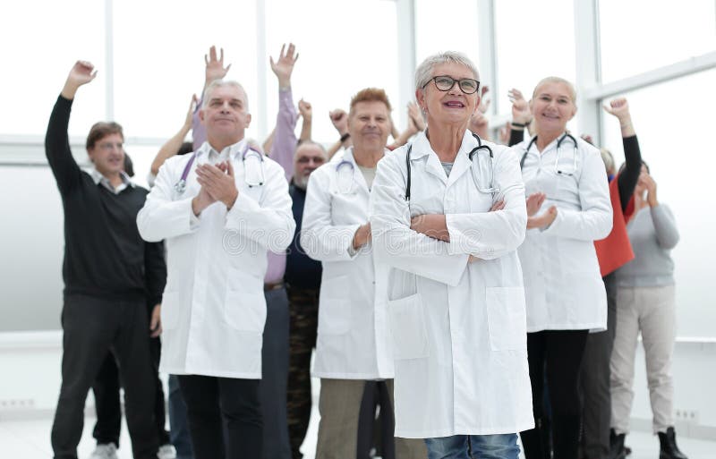 Doctors and Patients Clap Their Hands. Applaud and Enjoy Success Stock ...