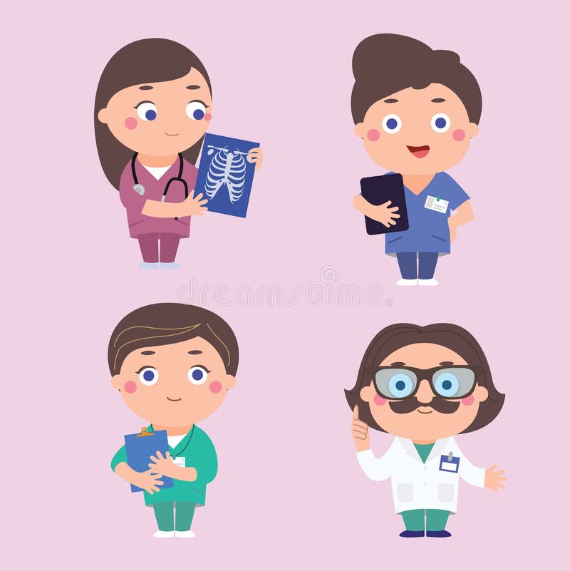 Doctors Physicians Cartoon Characters Stock Vector - Illustration of ...